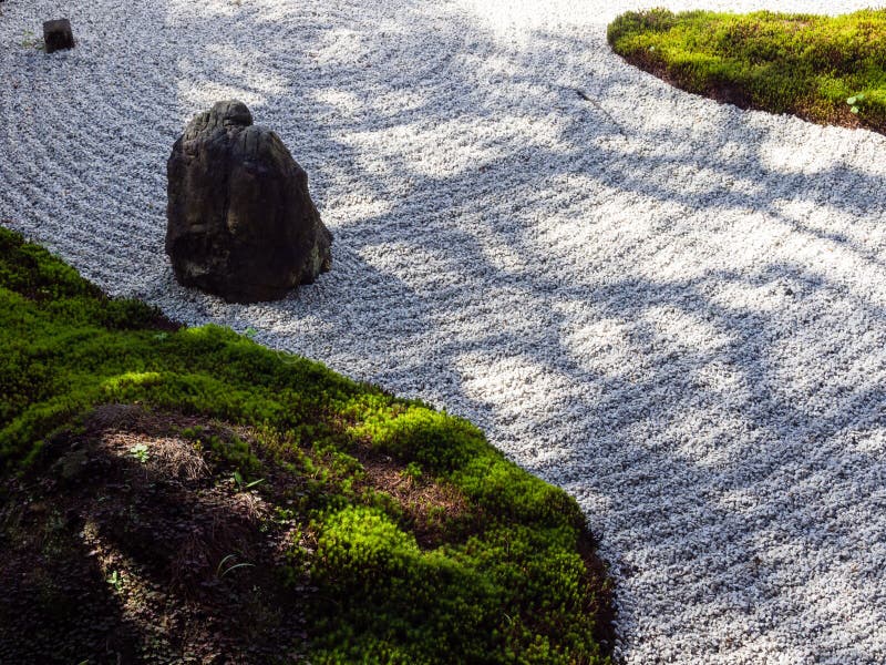Traditional Japanese Rock and Sand Garden Stock Image - Image of ...