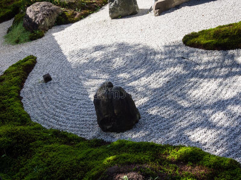 Traditional Japanese Rock and Sand Garden Stock Photo - Image of ...