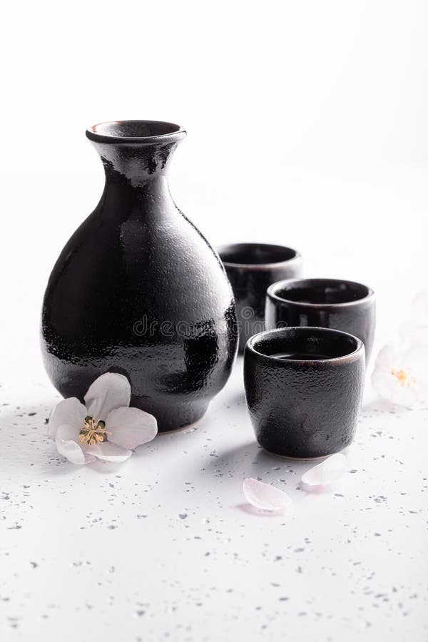 Traditional Japanese Sake in Black Small Ceramics Stock Photo - Image ...