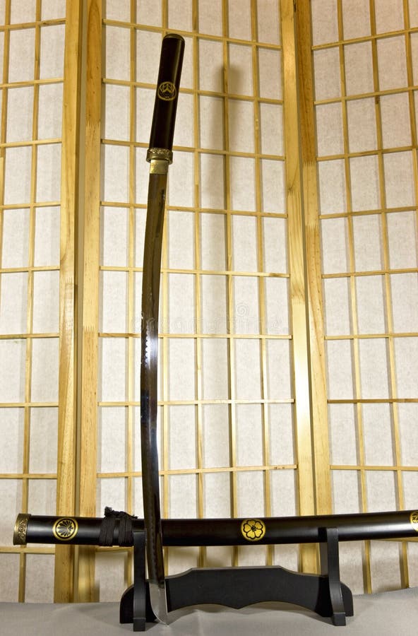 Decor of Samurai Sword. Sepia Stock Photo - Image of masterpiece ...