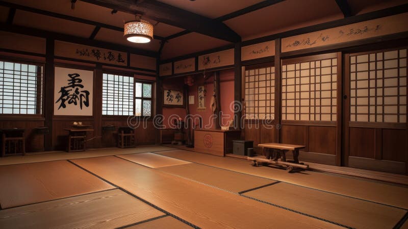 Traditional Japanese Style Dojo. Generative AI Stock Illustration ...