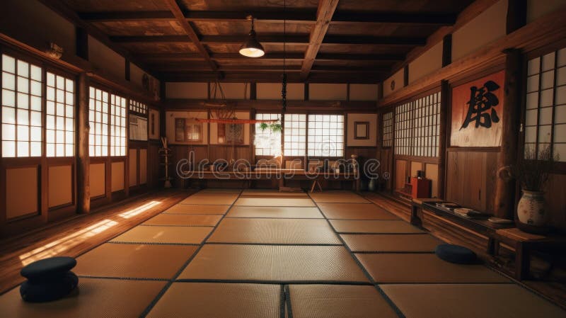 Traditional Japanese Style Dojo. Generative AI Stock Illustration ...