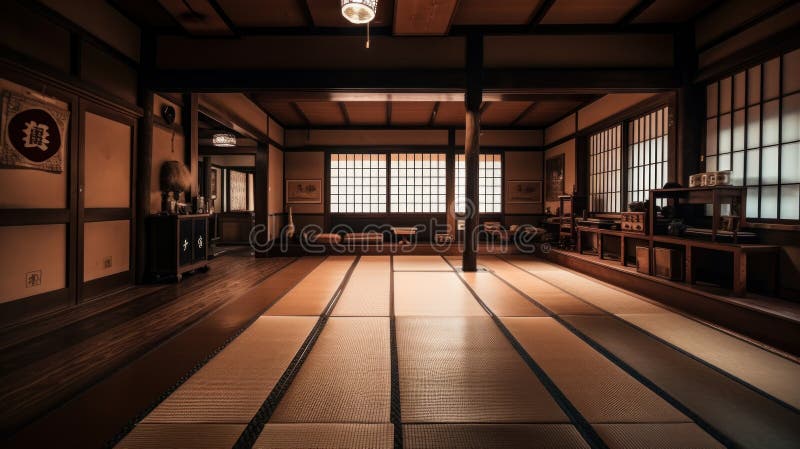 Traditional Japanese Style Dojo. Generative AI Stock Illustration ...
