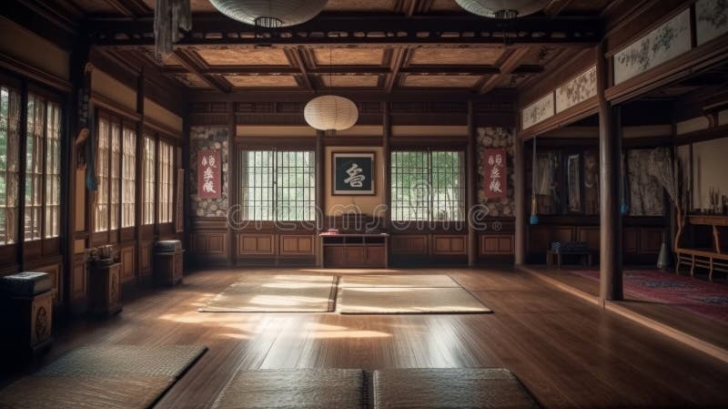 Traditional Japanese Style Dojo. Generative AI Stock Illustration ...