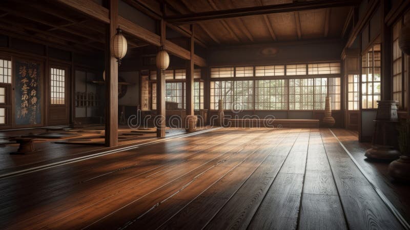 Traditional Japanese Style Dojo. Generative AI Stock Illustration ...