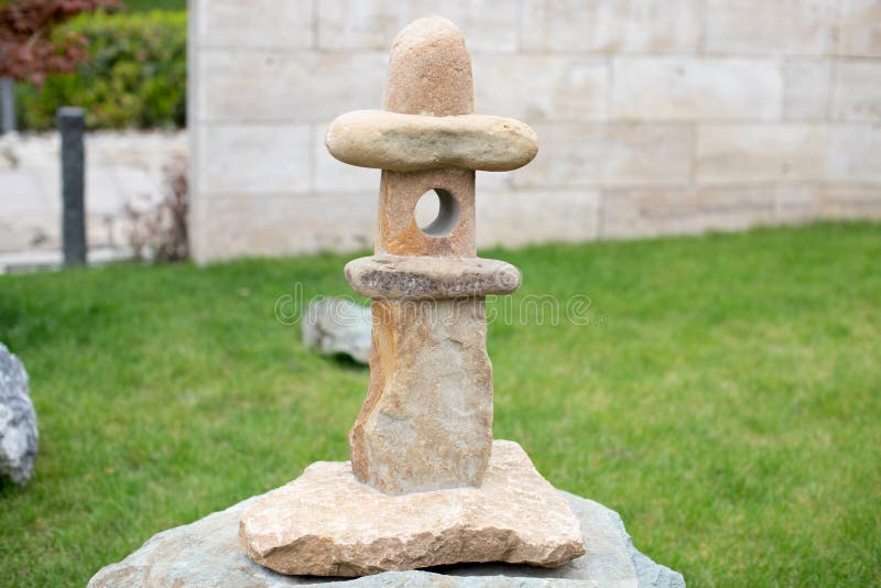 Traditional Japanese Style Stone Lantern Stock Photo - Image of lamp ...