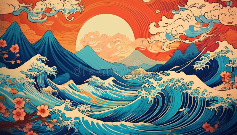 Traditional Japanese-style Wave Illustration Stock Illustration ... Traditional Japanese-style Wave Illustration Stock Illustration ...
