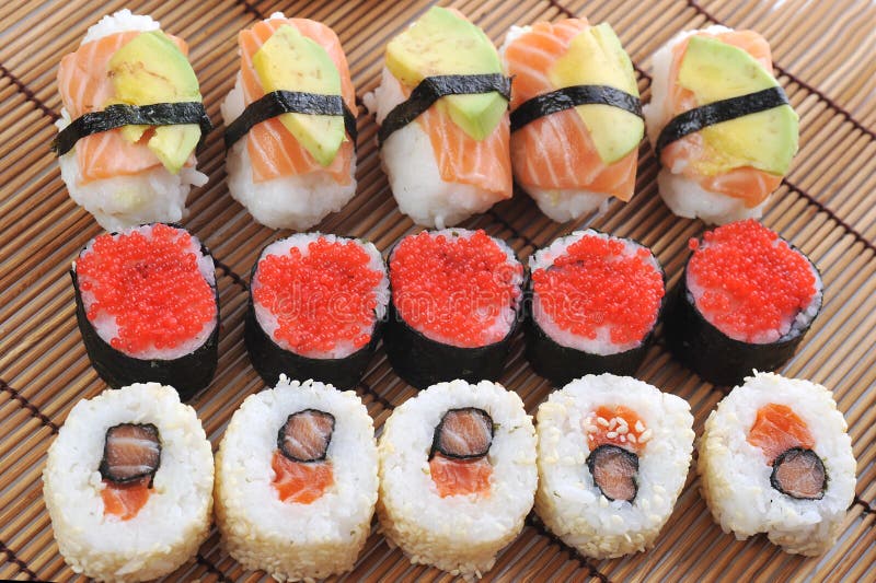 Traditional Japanese sushi stock image. Image of plate - 10958491