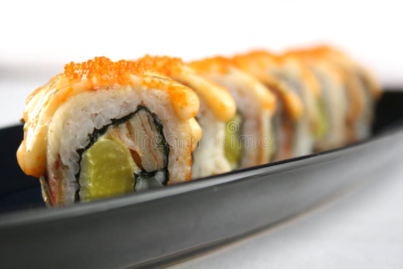 Traditional japanese sushi stock photo. Image of close - 21841926