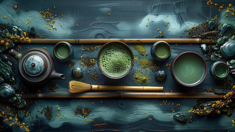 Traditional Japanese Tea Ceremony Setup - Generative Ai Stock ...