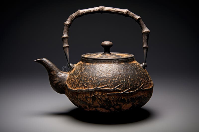 Traditional Japanese Tetsubin Iron Kettle Stock Image - Image of rustic ...