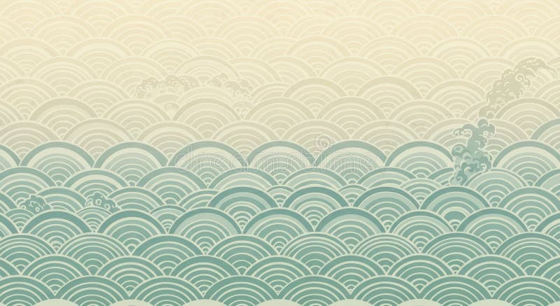 Traditional Japanese Wave Pattern Stock Illustration - Illustration of ...
