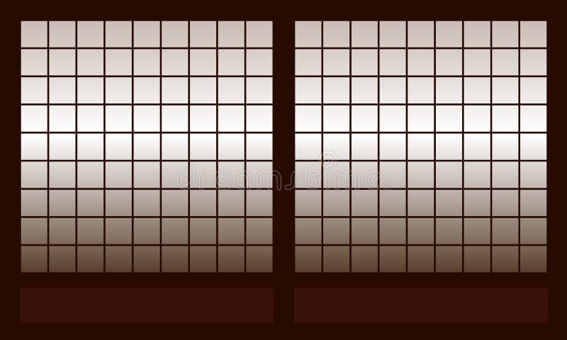 Traditional Japanese Wooden Paper Wall Stock Vector - Illustration of ...