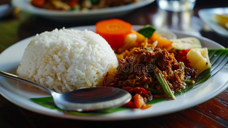 Traditional Javanese Risttafle, Rice Served with Some Traditional ...