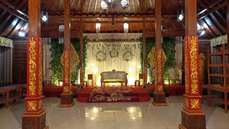 A Traditional Javanese Wedding Indoor Venue Stock Photo - Image of ...