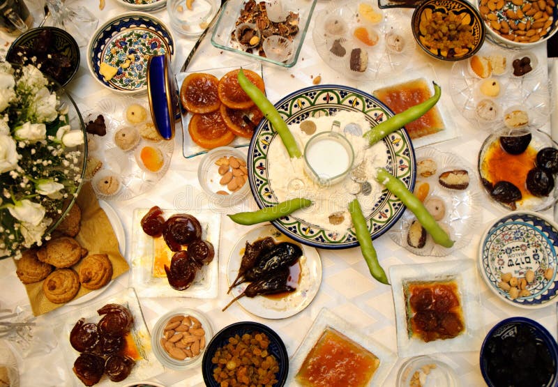 Traditional Jewish Moroccan Feast Called Stock Image - Image of feast ...