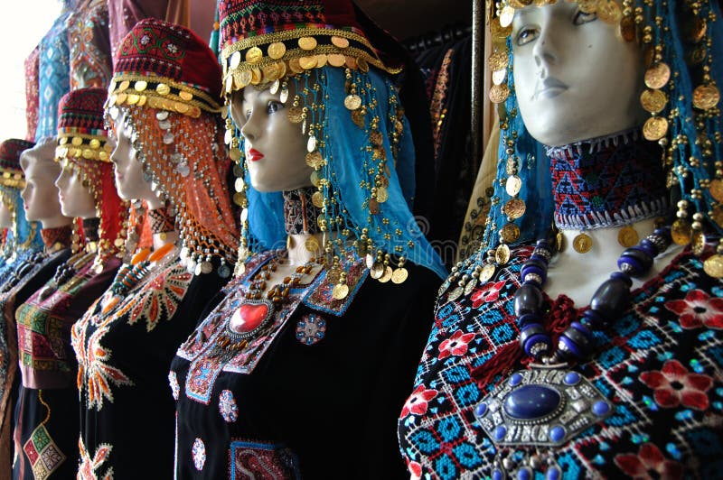 Traditional Jordanian Costume Stock Photo - Image of coverings, store ...
