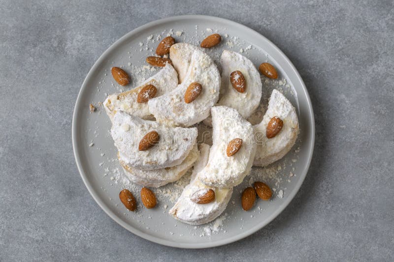 Traditional Kavala Cookies with Almond Stock Photo - Image of oven ...