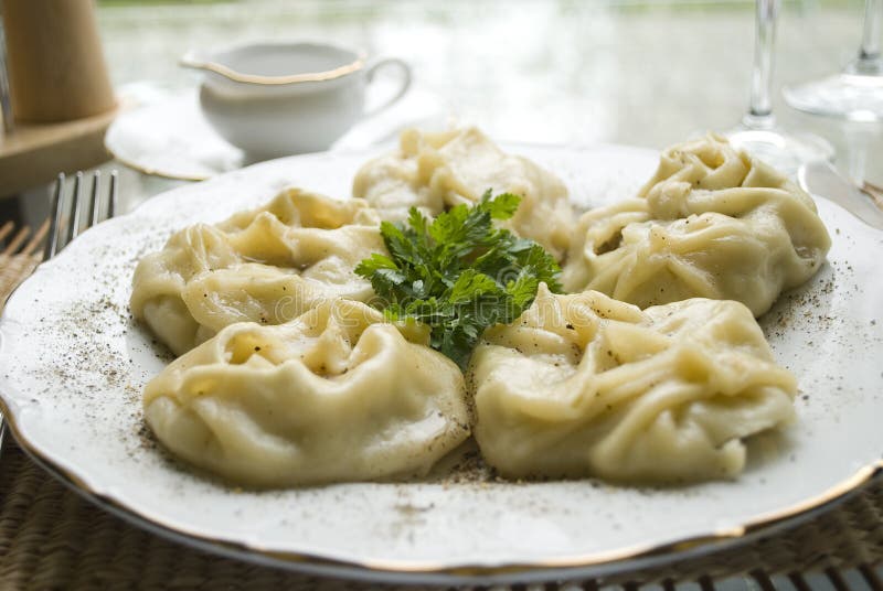 Traditional Kazakh And Uzbek Dish - Manti Stock Image - Image of cooked ...