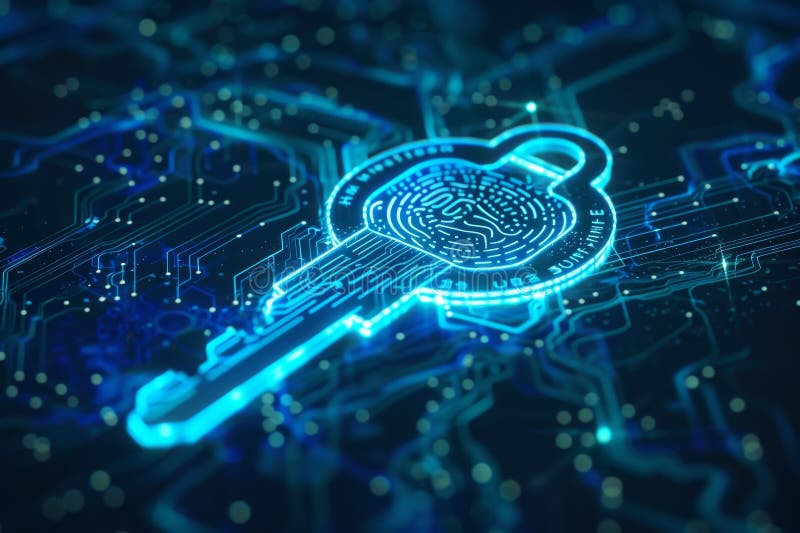 A Traditional Key Transforming into a Biometric Scanner, Symbolizing ...