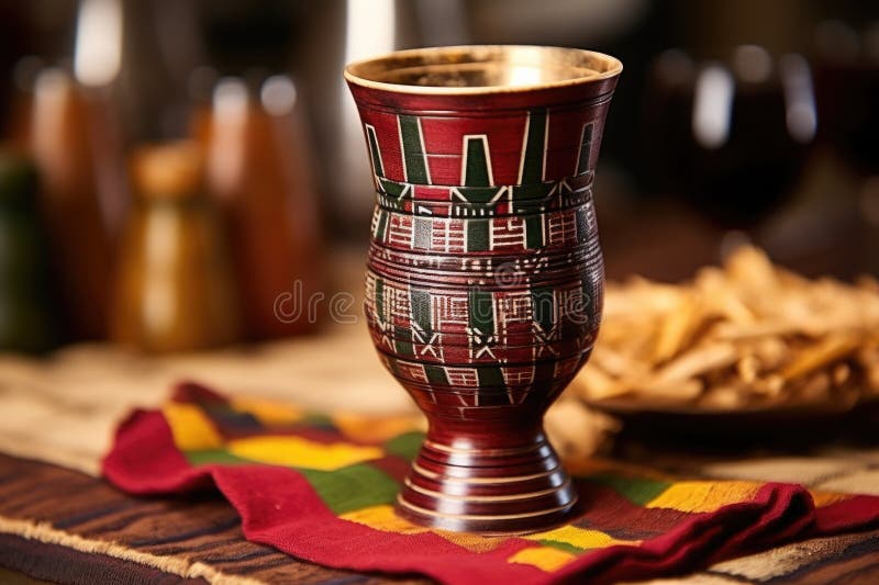Traditional Kikombe Unity Cup Filled with Wine Stock Illustration ...