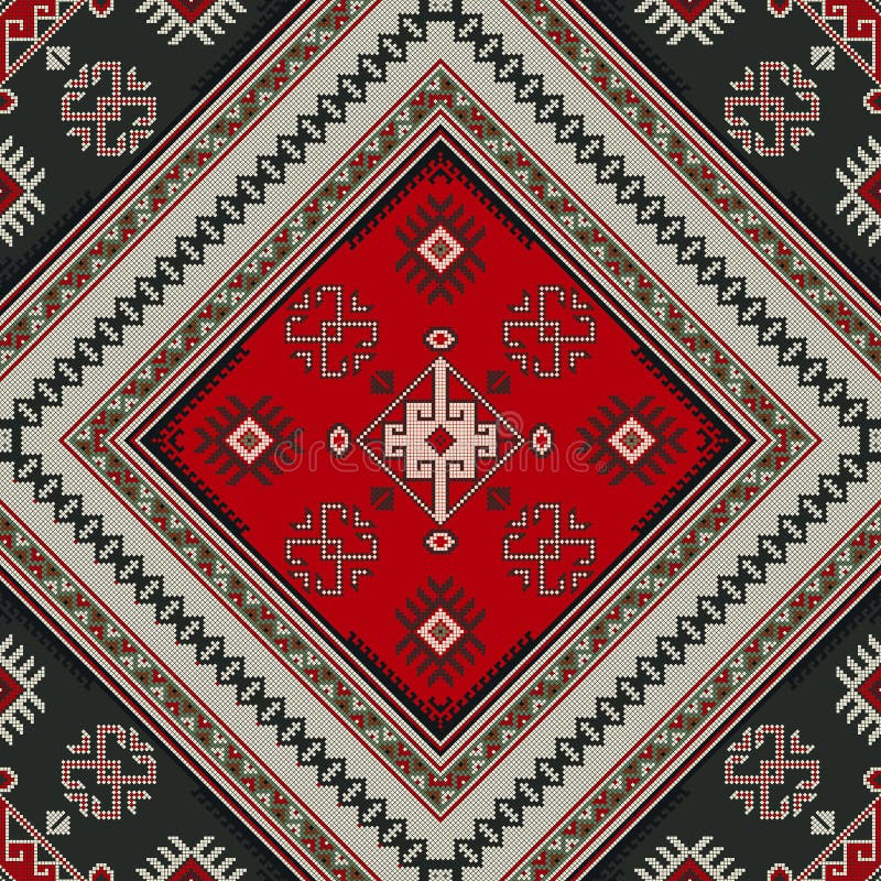 Kilim pattern 64 stock vector. Illustration of oriental - 265004979