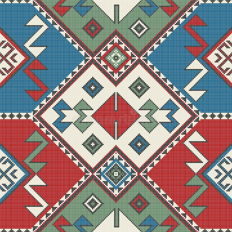 Kilim pattern 68 stock vector. Illustration of ornament - 265004984