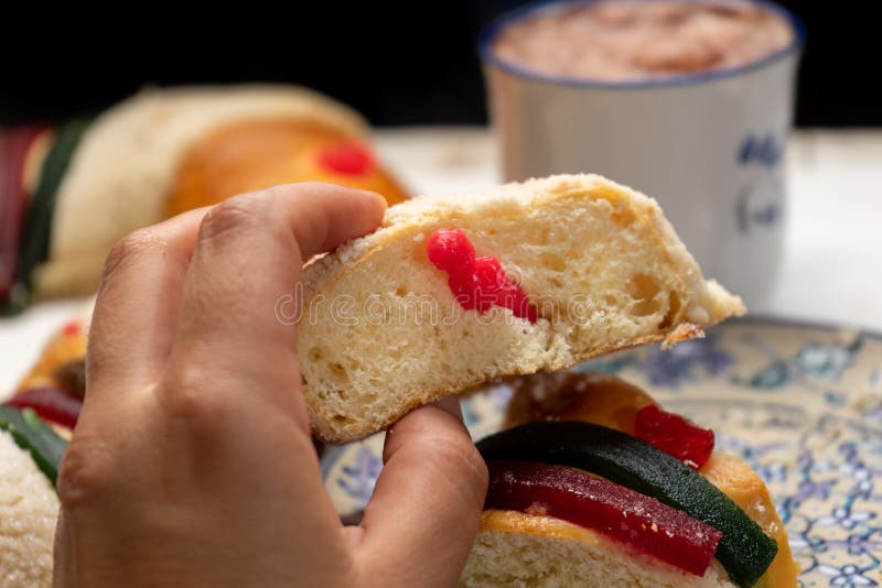 Kings Day Bread Also Called Epiphany Cake on White Background Stock ...