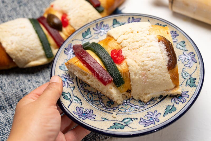 Kings Day Bread Also Called Epiphany Cake on White Background Stock ...