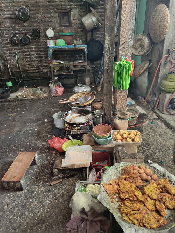 Traditional Kitchen with Cooking Utensils Stock Image - Image of rustic ...