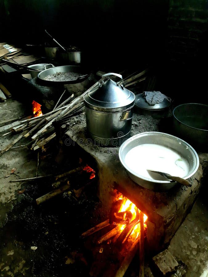 Cooking using firewood stock image. Image of abstract - 298238589