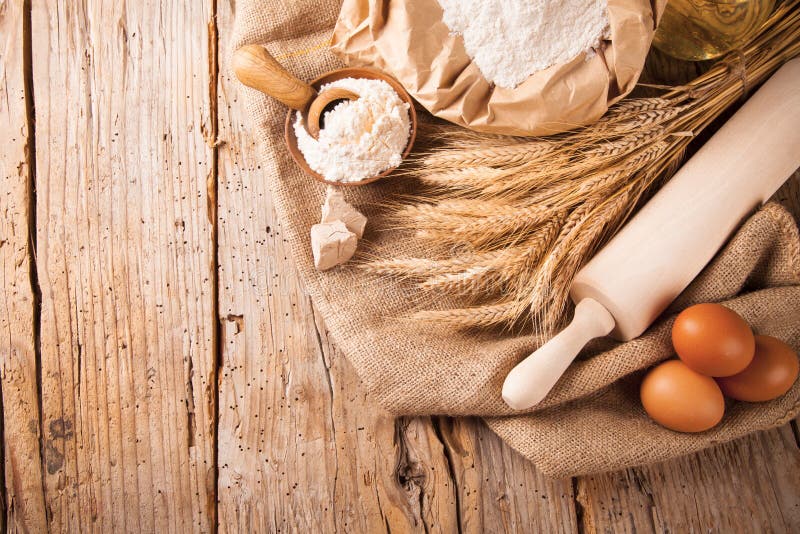 Traditional Kitchen Ingredients Stock Image - Image of grain, eggs ...