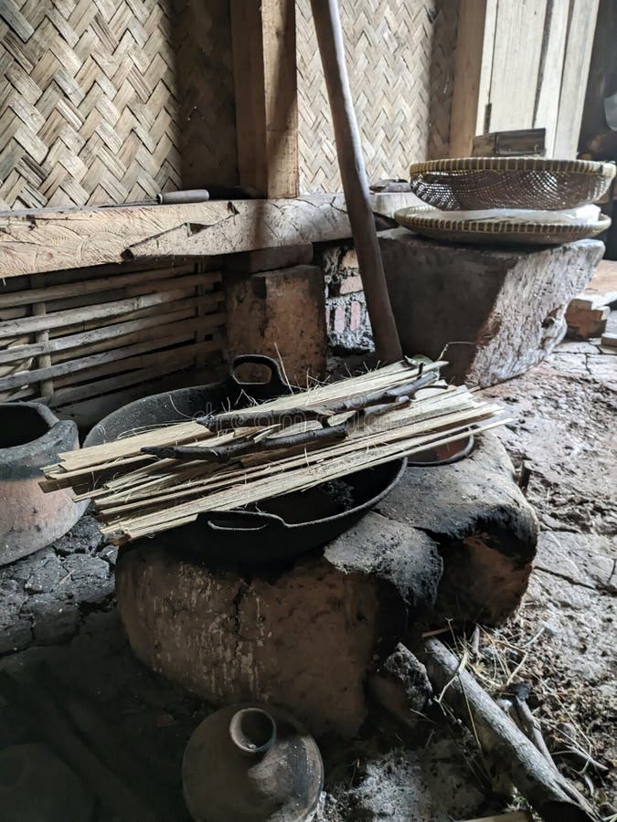 Traditional Kitchen in Village Stock Photo - Image of kichen, cooking ...