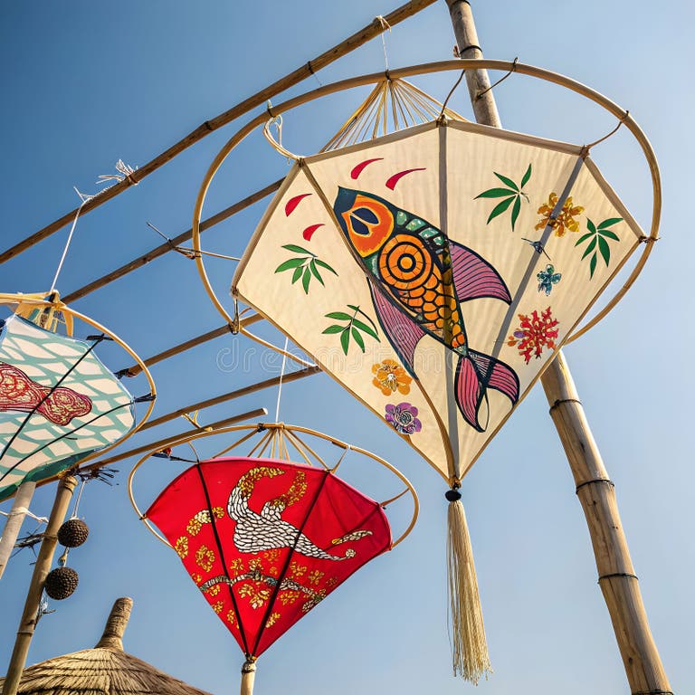 Traditional Kite Making Involves Vibrant Materials and Intricate ...