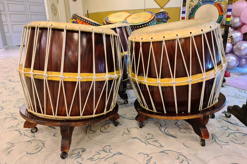 Traditional Korean Floor Drums and Other Percussion Instruments are ...