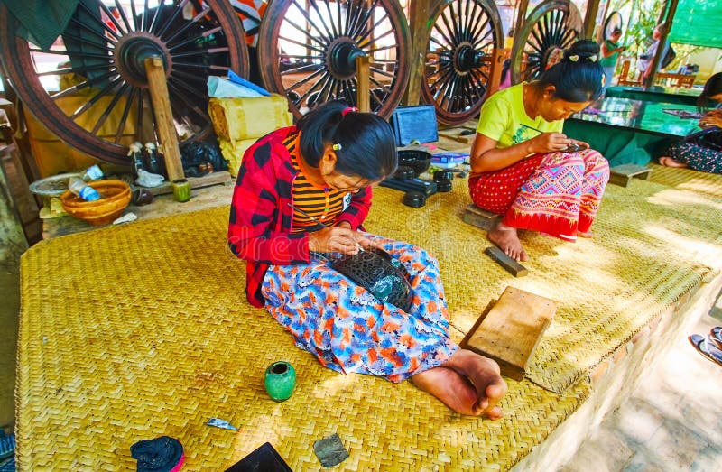Traditional Lacquerware Workshop, Bagan, Myanmar Editorial Image ...