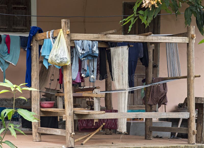 Traditional Lao-Thai Style Loom Stock Image - Image of customs ...