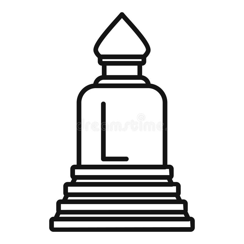 Traditional Laos Religious Architecture Monument Line Icon Stock Vector ...