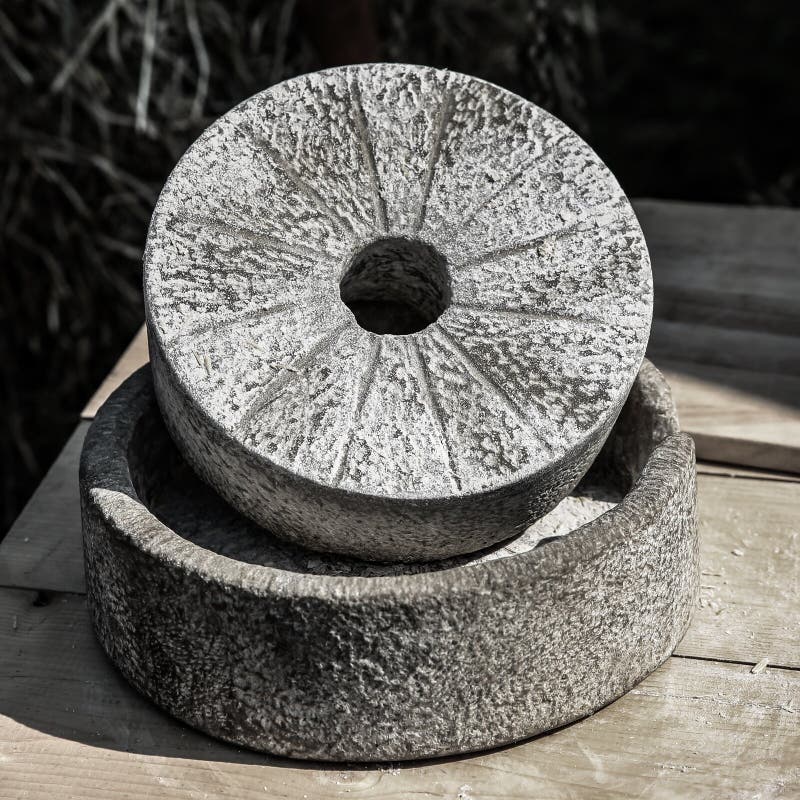 Millstone Stone Grain Grinding Flour Production Handmade Traditional ... Millstone Stone Grain Grinding Flour Production Handmade Traditional ...