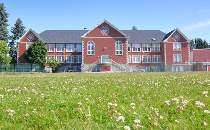 Traditional Large Red Brick Building Stock Image - Image of windows ...