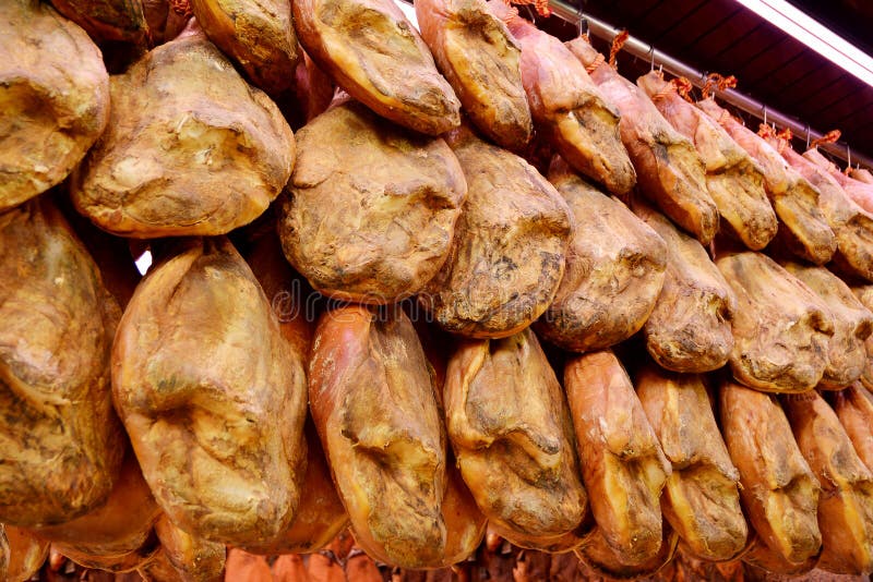 Traditional legs ham stock photo. Image of butcher, public - 84694802