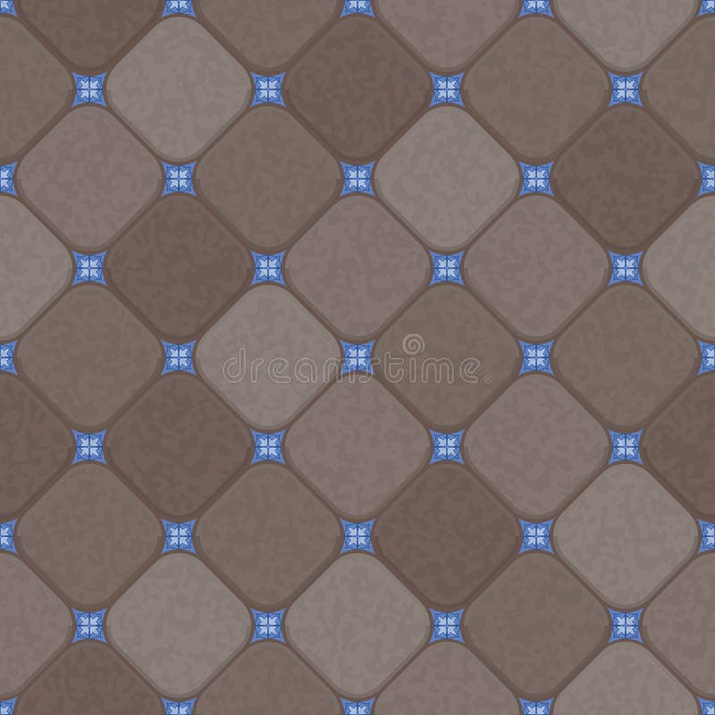 Traditional Light Brown and Blue and White Tile Floor Made of Squares ...