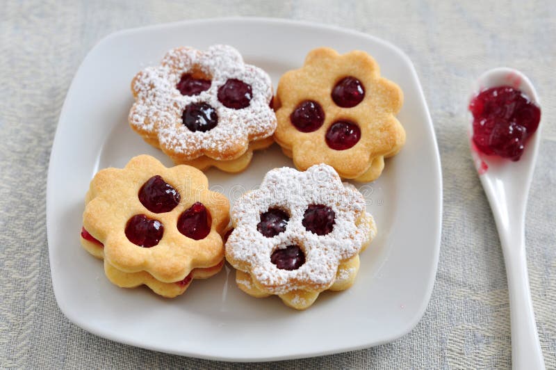 Traditional Linzer Cookies stock image. Image of currant - 33138825