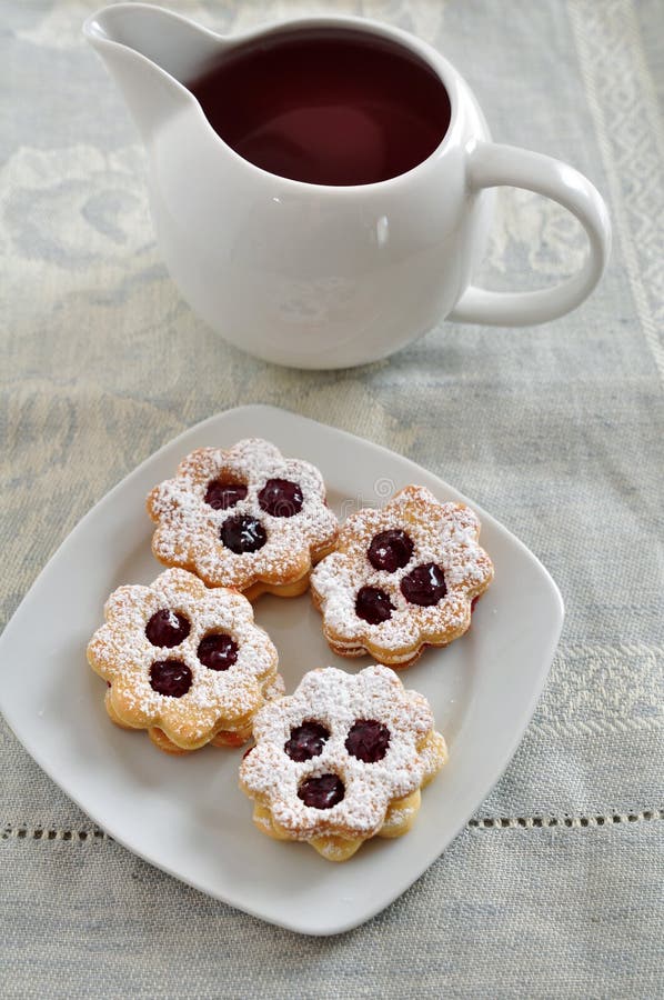 Traditional Linzer Cookies stock photo. Image of plate - 33138842