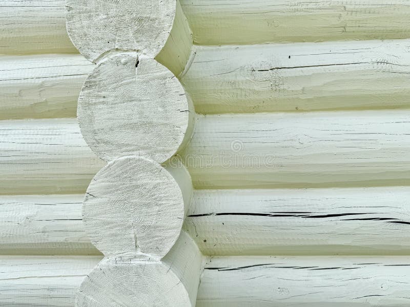 Traditional Log House Corner with Interlocking Wooden Logs Construction ...