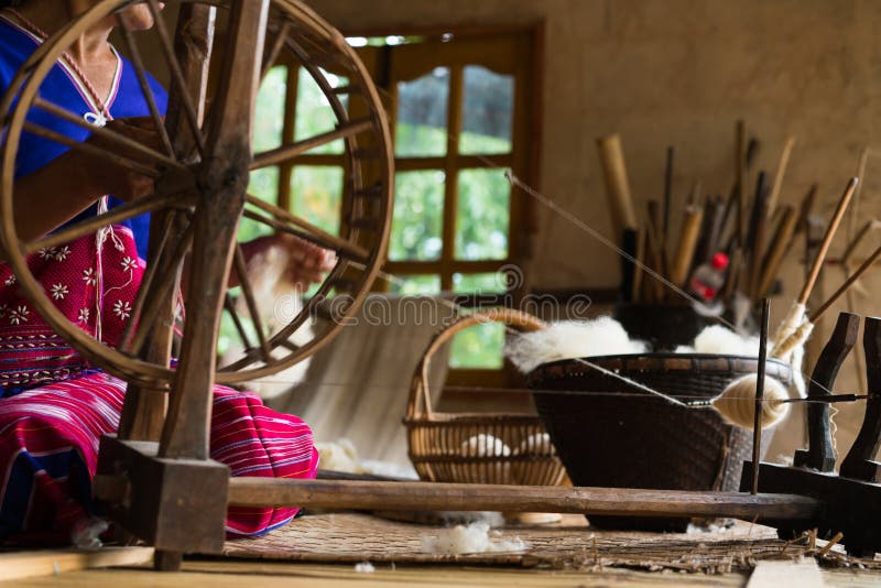 Traditional Loom for Wool Clothes. Soft Focus Stock Image - Image of ...