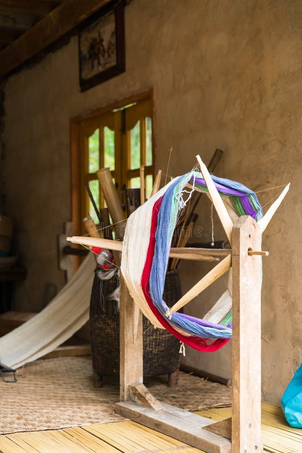 Traditional Loom for Wool Clothes. Soft Focus Stock Photo - Image of ...
