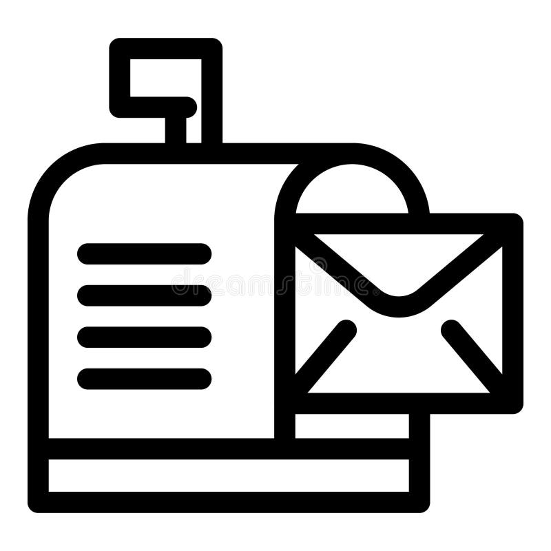 Traditional Mailbox Receiving Mail Icon Illustration Stock Vector ...