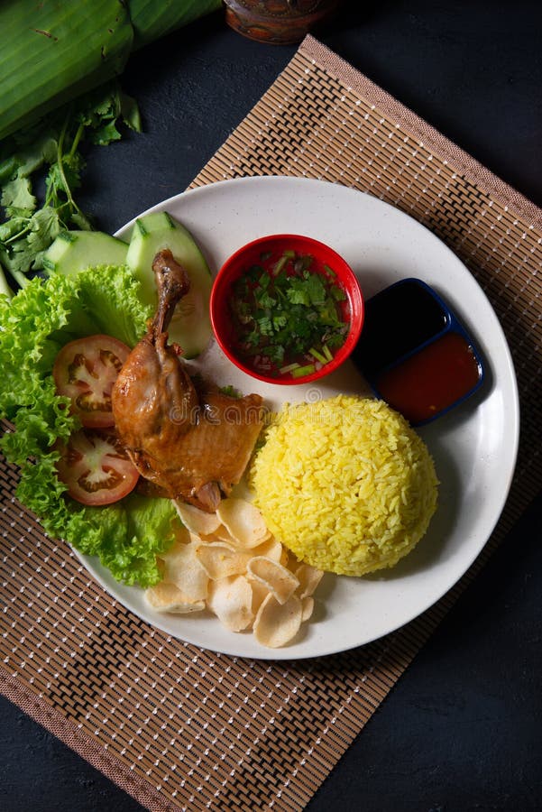 Traditional Malay Chicken Rice Stock Photo - Image of cuisine, rice ...