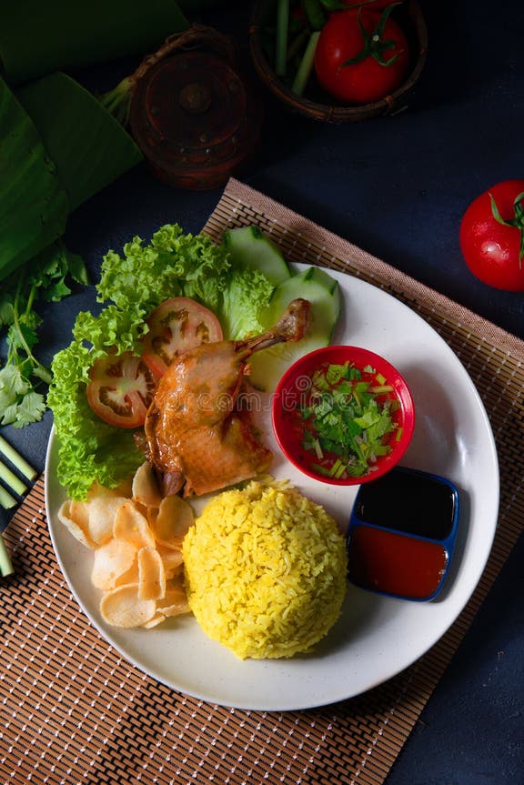 Traditional Malay Chicken Rice Stock Photo - Image of chicken ...